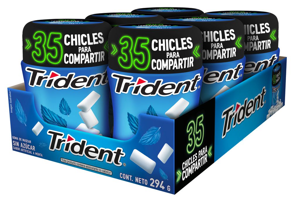 Trident Chicle Botella Menta 49 Grs 6 Unid - DISTRIBUIDORA ONLINE