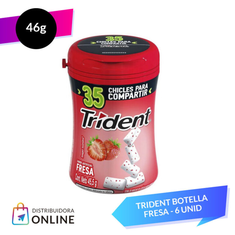 Trident Botella Fresa 45 Grs 6 unid - DISTRIBUIDORA ONLINE