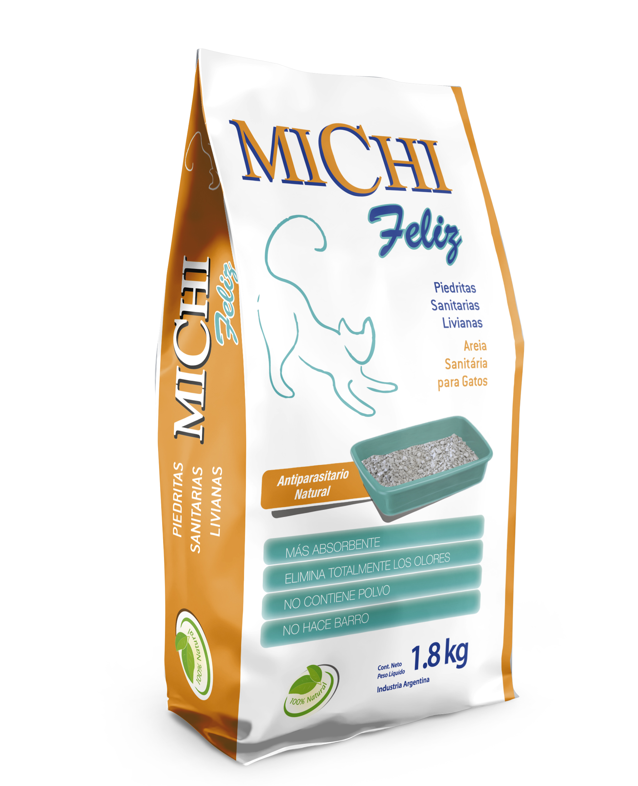 Arena Sanitaria para Gatos Michi Feliz 1.8 Kgrs - DISTRIBUIDORA ONLINE