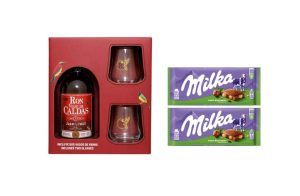 Box Día del Padre Ron Viejo de Caldas 5 Años 700 ML + 2 Vasos y Milka ...